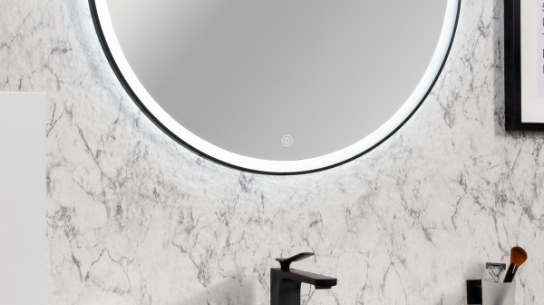 Fackelmann Spiegelelement 80 rund, LED D80,T3cm,Rahmen schw., 84940 für ...