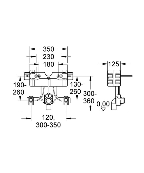 GROHE Uniset für Bidet 37578 ohne Tragestützen für 170,73