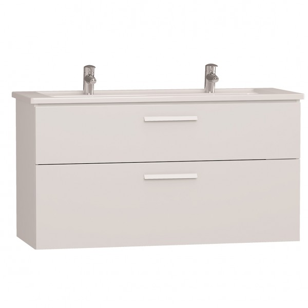 Vitra Integra Set 120 cm 2 Hahnlöcher Weiß Hochglanz, 61781 für €672.05