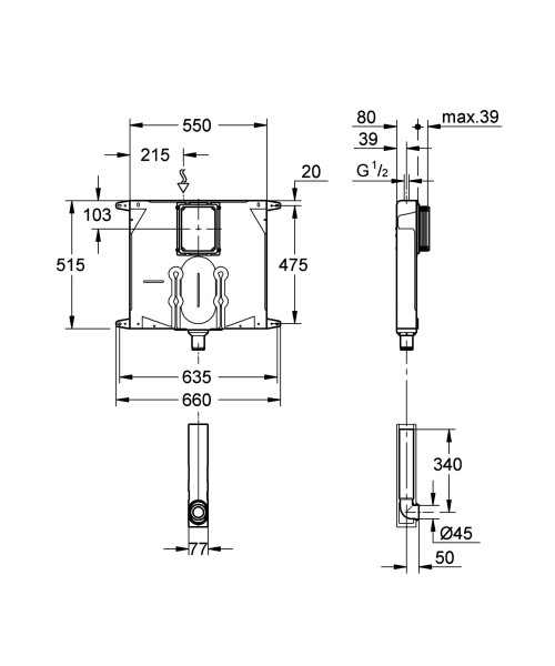 Grohe Spülkasten für WC 38863 Wandeinbau, Putzträgerbeschichtung ...